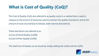 What is cost of quality and how to calculate it | PDF
