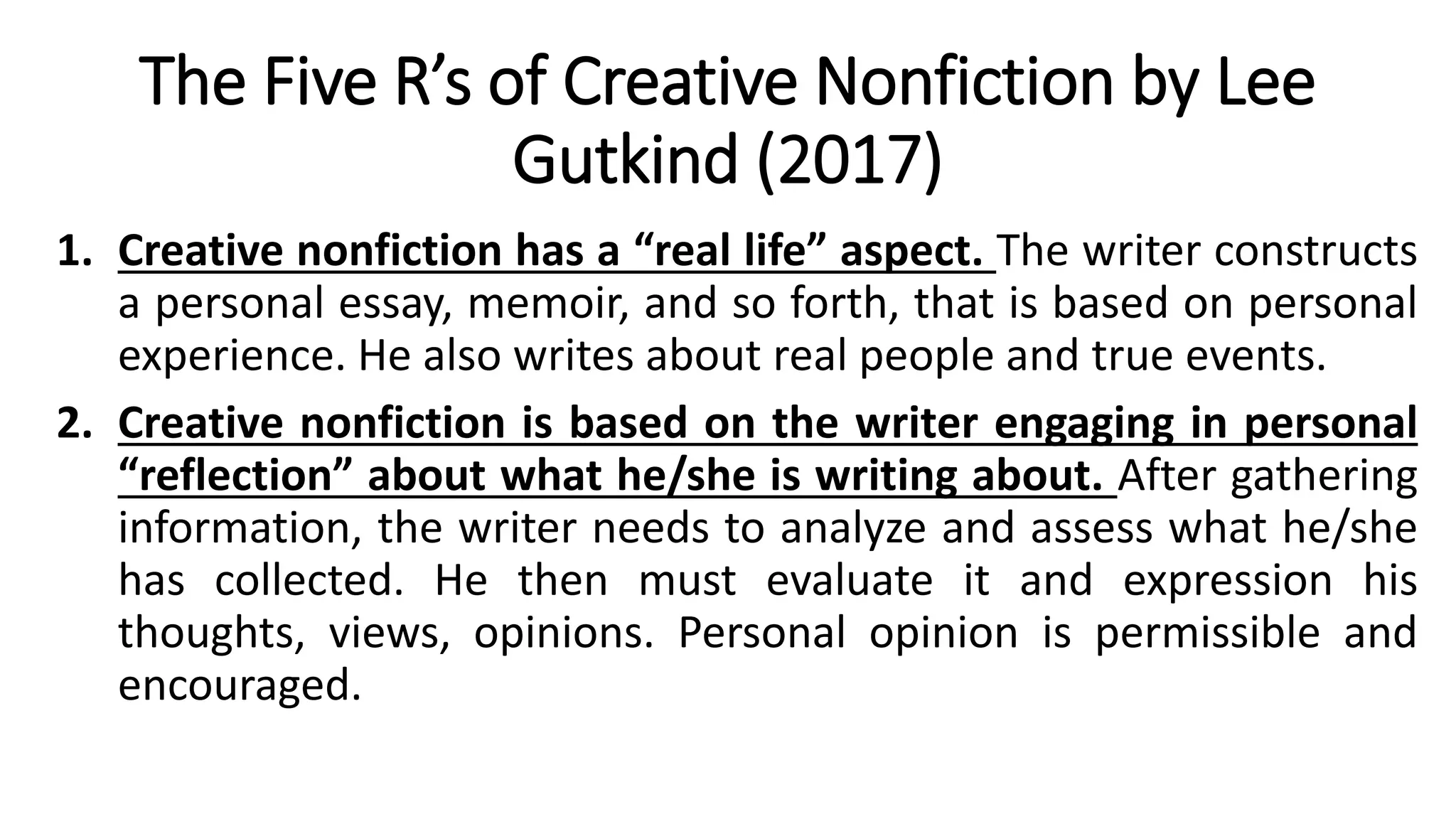 what is Creative Non-fiction for grade 11/12 | PPTX