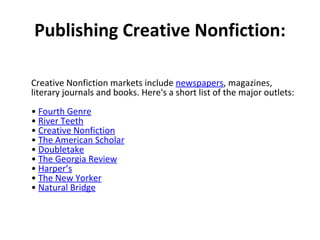 What is creative nonfiction | PPT