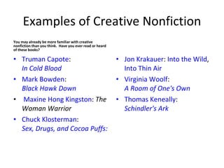 What is creative nonfiction | PPT