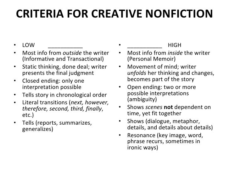 What Is Creative Nonfiction What Is Creative Nonfiction