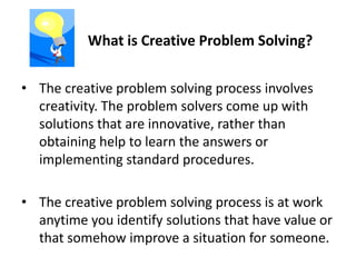 Creative problem solving | PPT