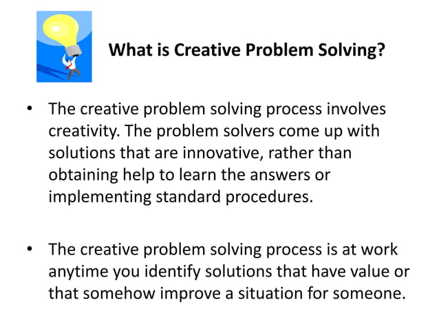 Creative problem solving | PPT