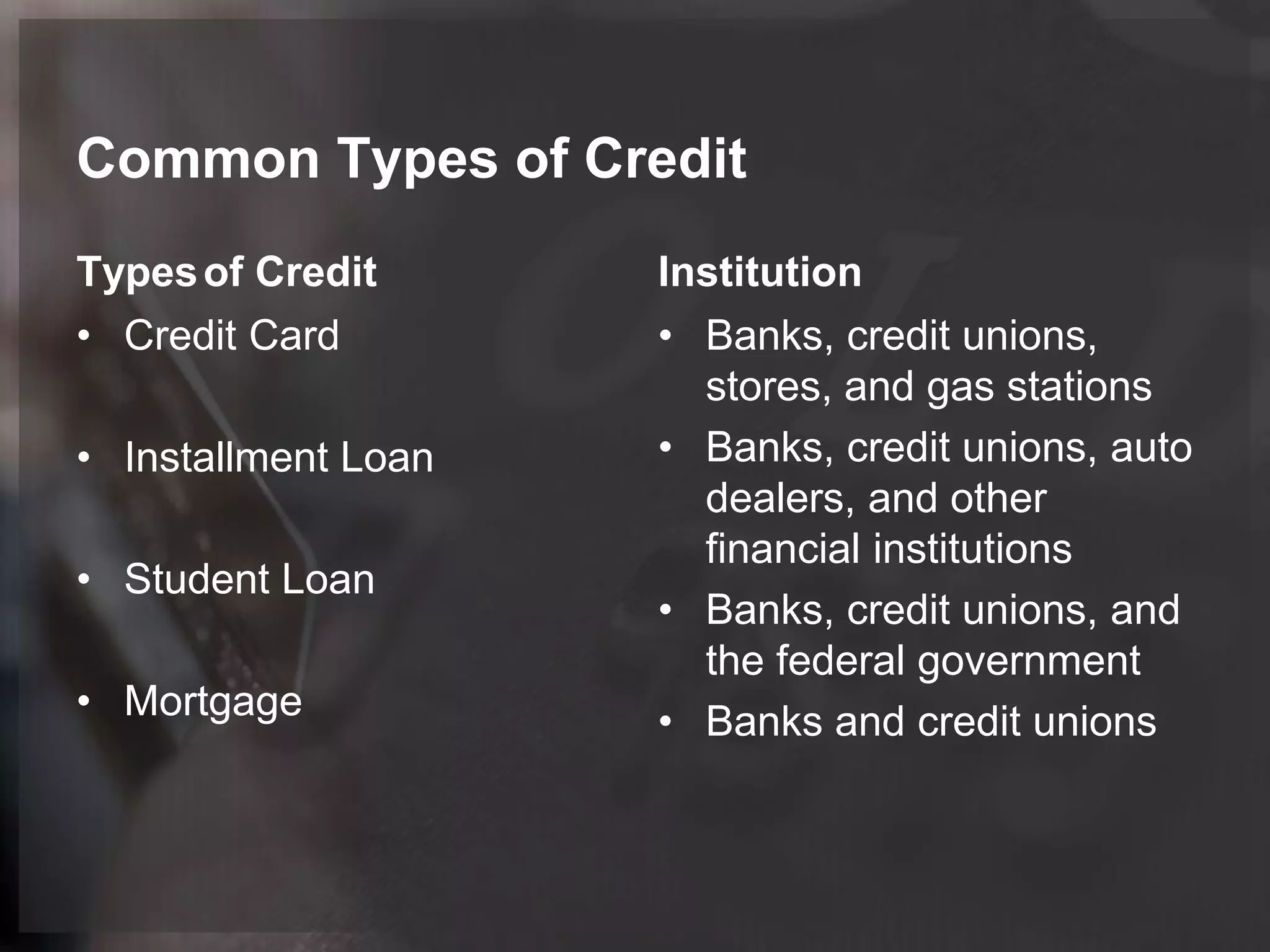 What Is Credit | PPTX