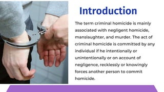 What is criminal homicide | PPTX