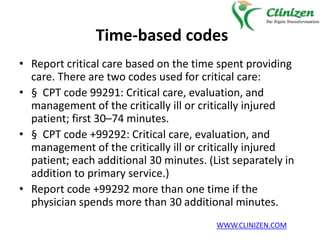 What is critical care coding | PPTX