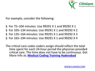 What is critical care coding | PPTX