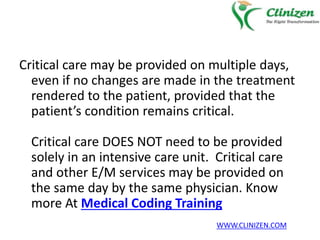 What is critical care coding | PPTX