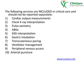 What is critical care coding | PPTX