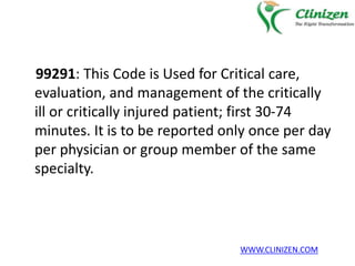 What is critical care coding | PPTX