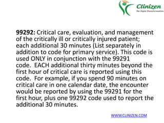 What is critical care coding | PPTX