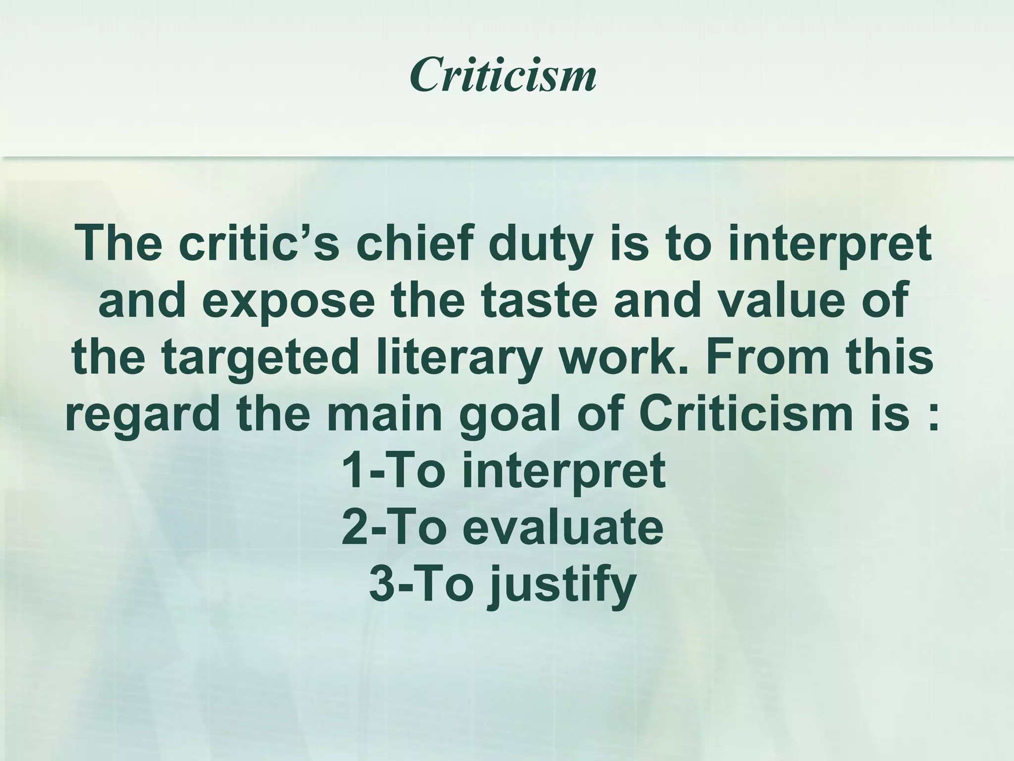 What Is Criticism | PPT