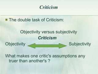What Is Criticism | PPT