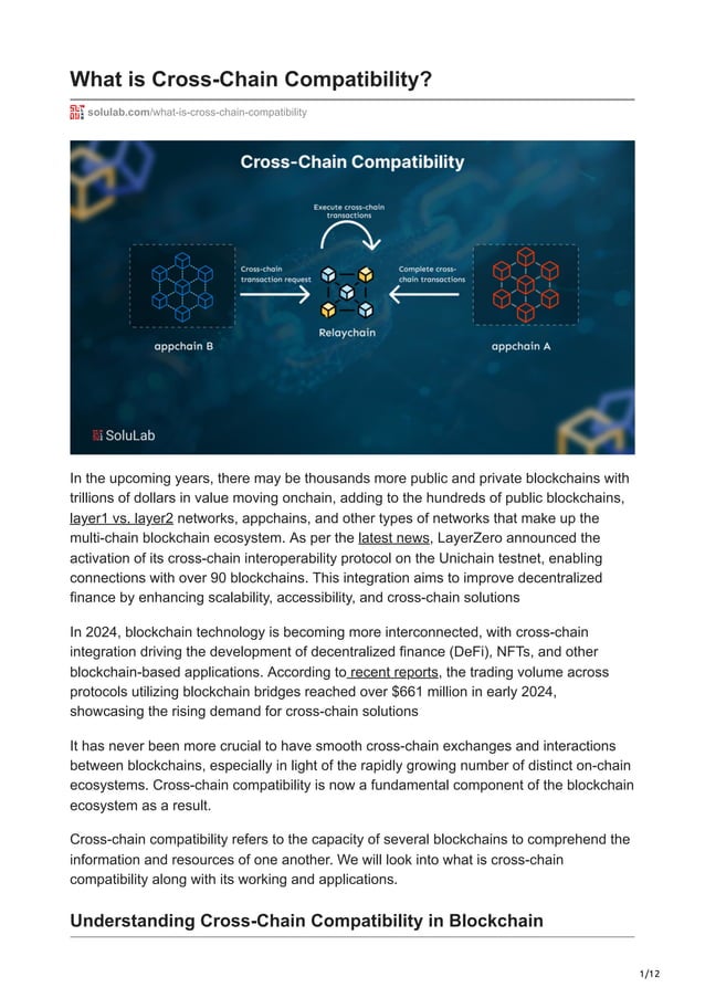 What is Cross-Chain Compatibility - SoluLab | PDF