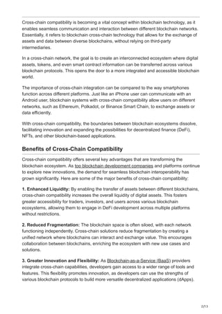 What is Cross-Chain Compatibility overview | PDF | Computing | Technology & Computing
