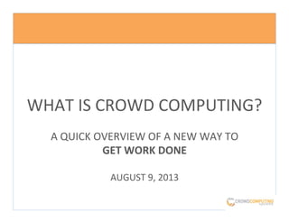 What is crowd computing? | PPT