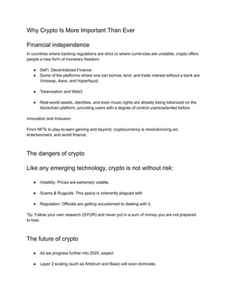 What Is Cryptocurrency and Why Does It Matter in 2025? | PDF