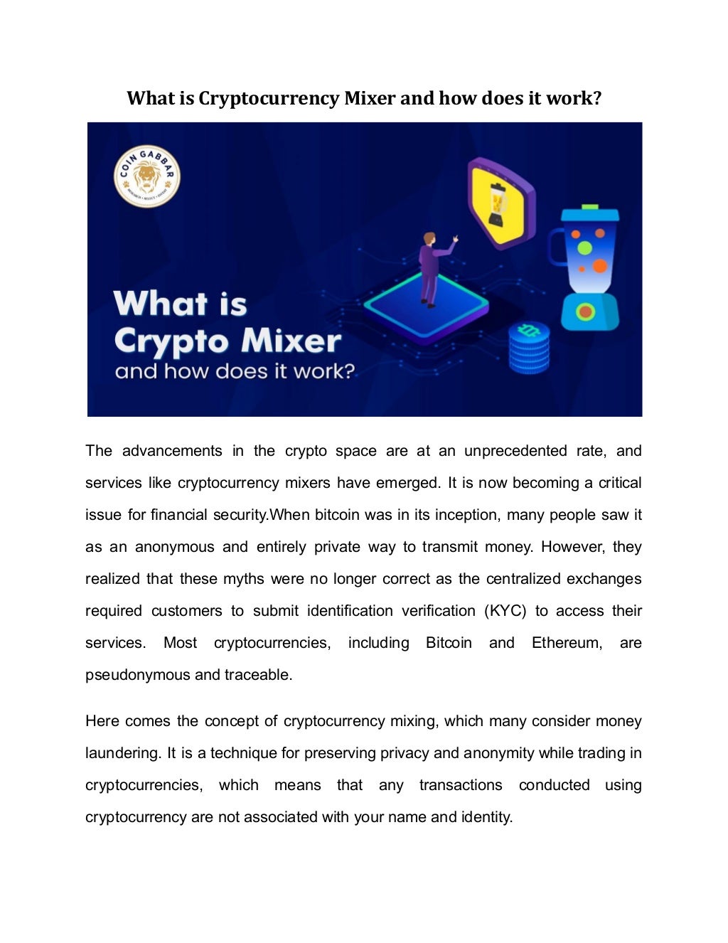 What is Cryptocurrency Mixer and how does it work.pdf