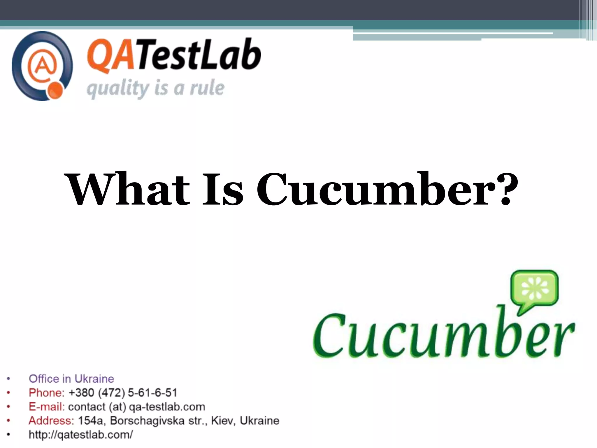 What Is Cucumber? | PPTX