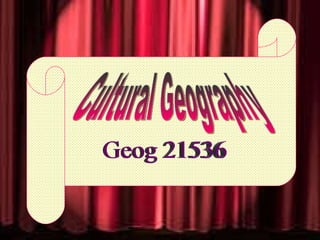 What is cultural geography | PPT