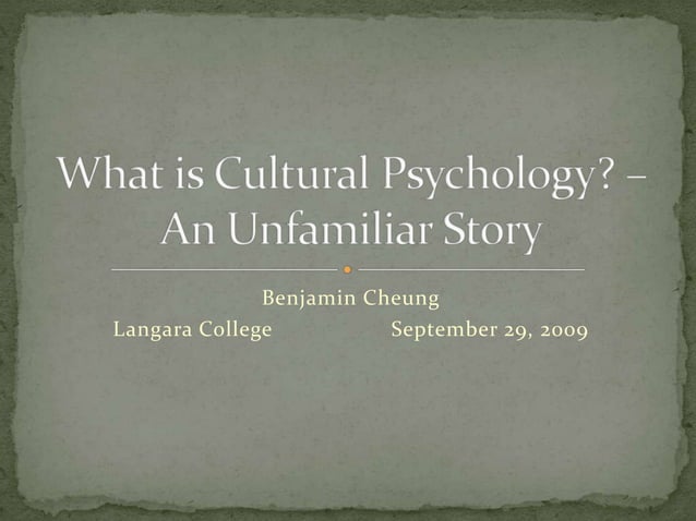 What is Cultural Psych | PPT