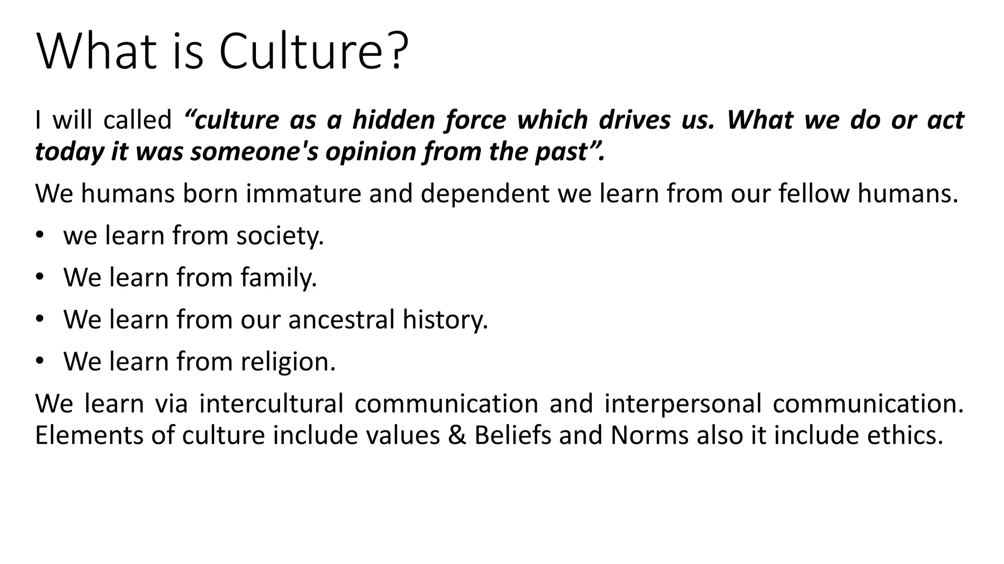 What is culture and brief history of cultural evolution? | PPT