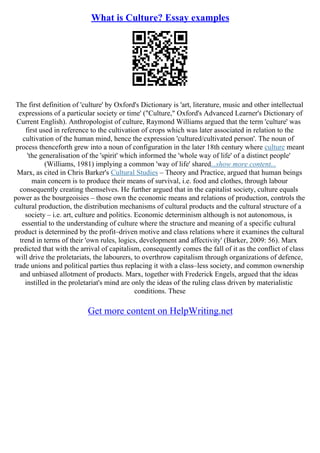 What Is Culture Essay | PDF