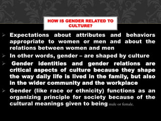 What is culture,Society, gender equality | PPTX