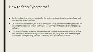 What is Cybercrime and How to Prevent Cybercrime? | PPT