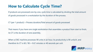 What is cycle time in the manufacturing process | PDF