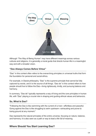 What is Dao - Tao Way or Path: the absolute principle underlying the ...