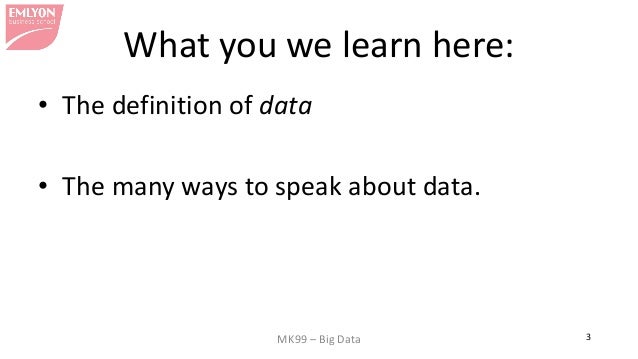 What is "data"?