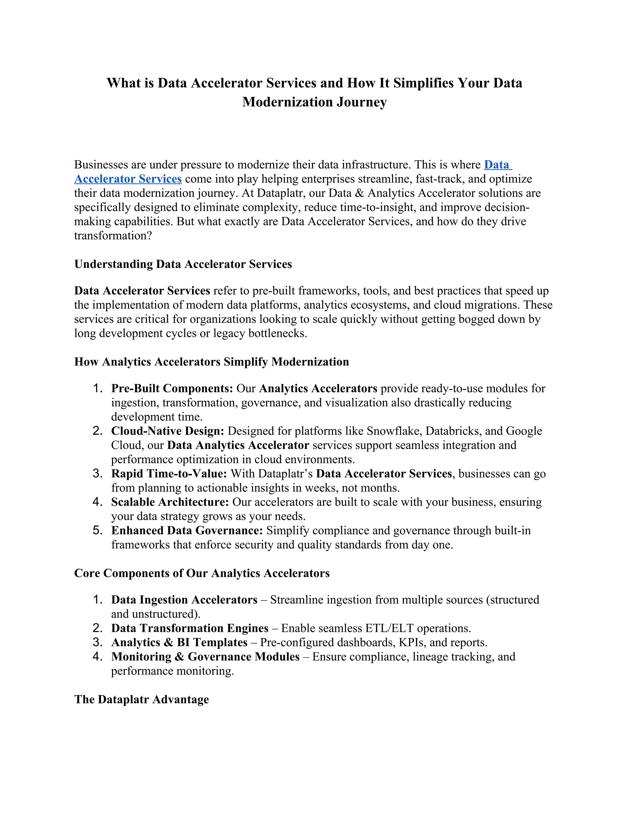 What is Data Accelerator Services and How It Simplifies Your Data ...