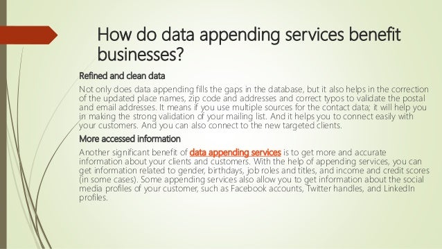 What is data appending? | PPT