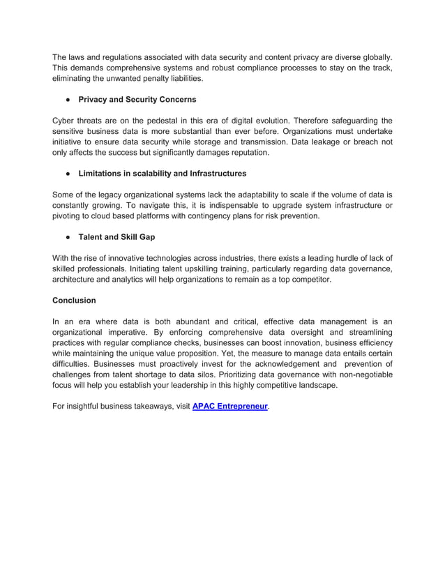 What Is Data Management_ Importance & Challenges | PDF