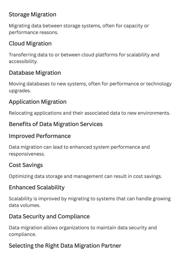 What is data migration services | PDF | Databases | Computer Software and Applications