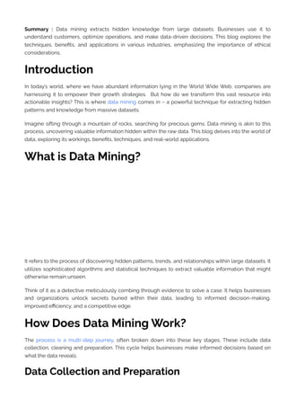 What is Data Mining? Key Concepts Explained | PDF