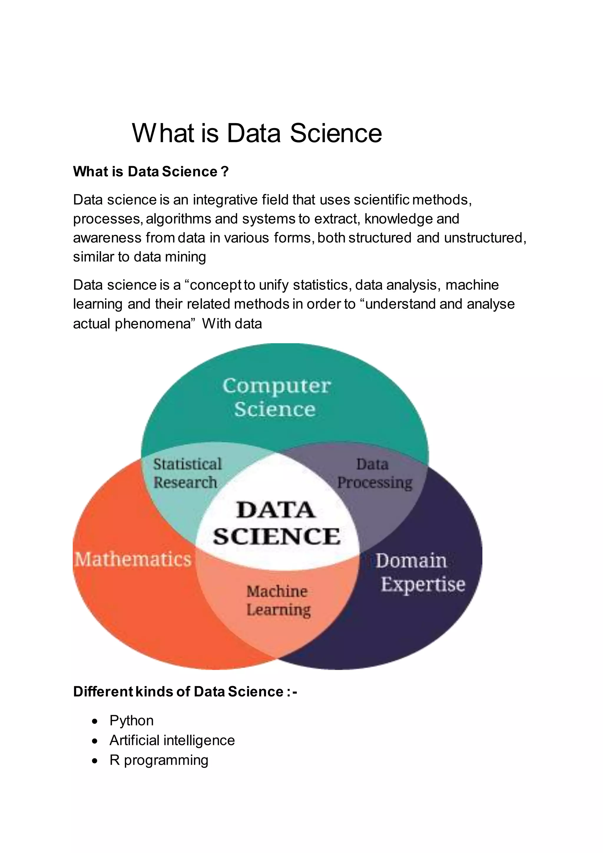 What is data science artical | PDF What is data science artical | PDF