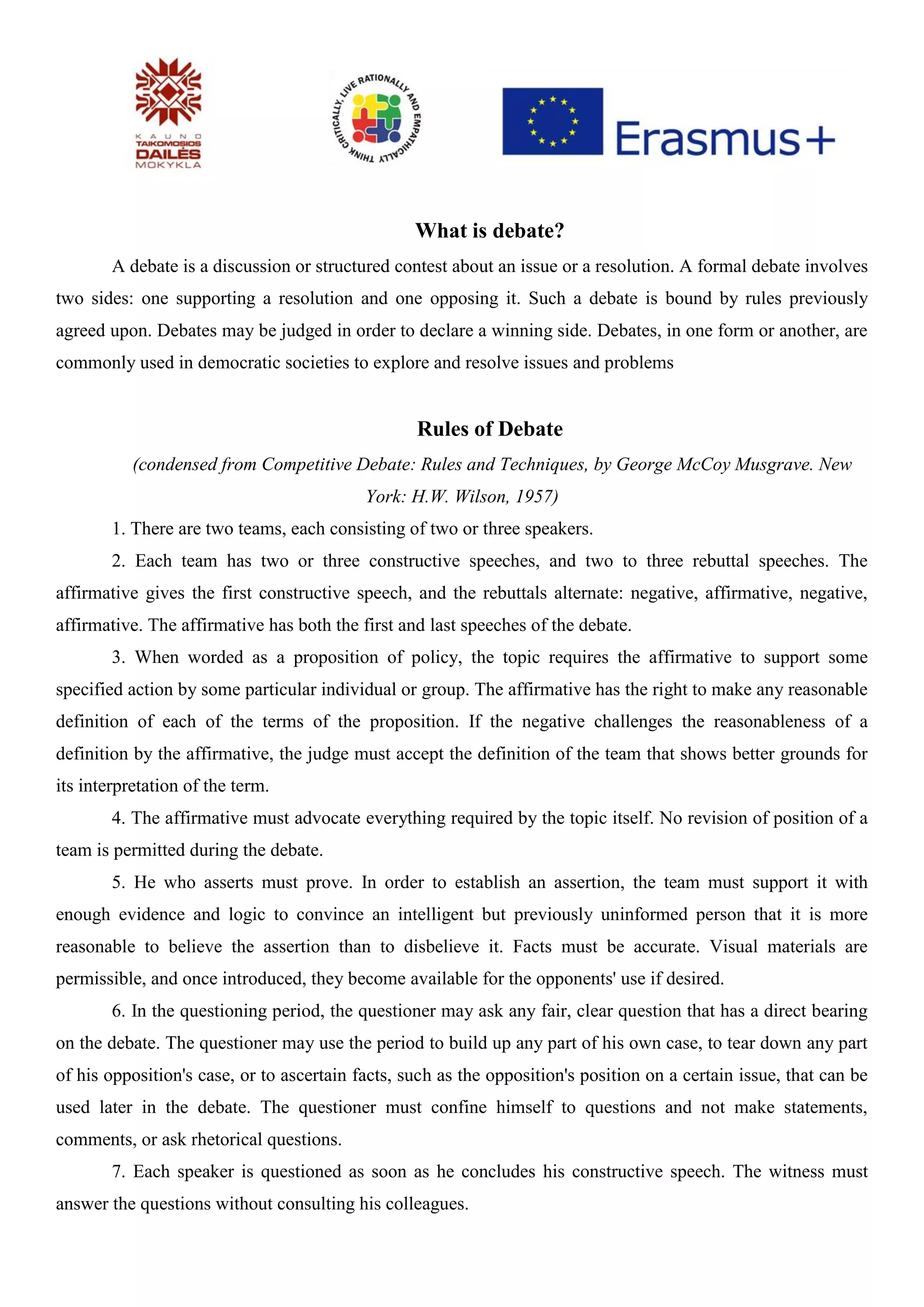 What is debate | PDF