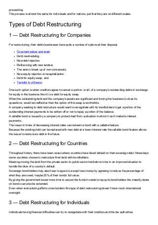 What is Debt Restructuring? — Understanding The Process and Its Types