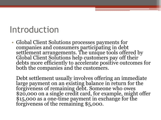 What is Debt Settlement? | PPTX | Credit Cards | Personal Debt