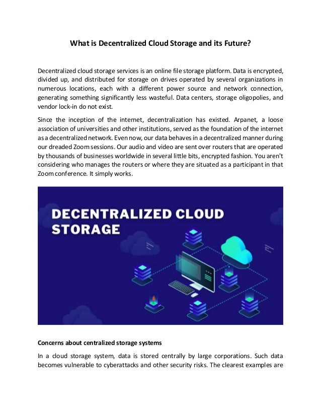 What is Decentralized Cloud Storage and its Future | PDF