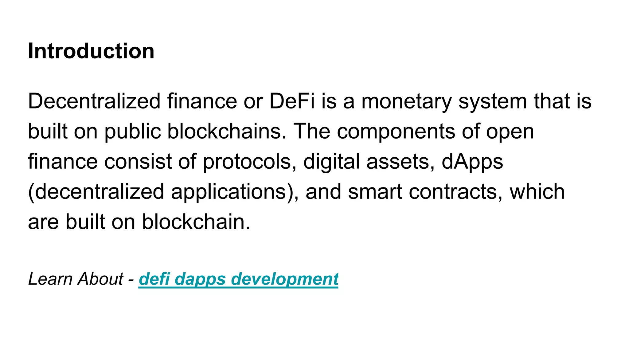 What is decentralized finance DeFi | PPT