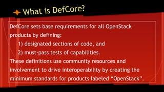 What is OpenStack DefCore, Altanta Conference | PDF