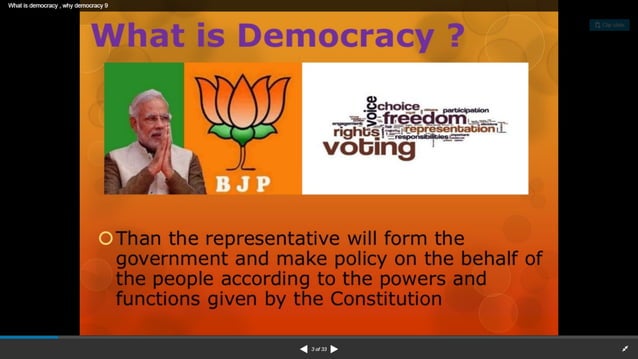 WHAT IS DEMOCRACY ppt.pptx class9 civics | PPTX | Politics