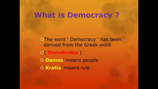 WHAT IS DEMOCRACY ppt.pptx class9 civics | PPTX | Politics