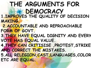 What is democracy why democracy | PPTX