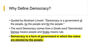 What is democracy why democracy civics ppt grade IX | PPTX