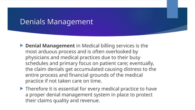 What is Denial Management in Healthcare? | PPTX | Health Insurance ...