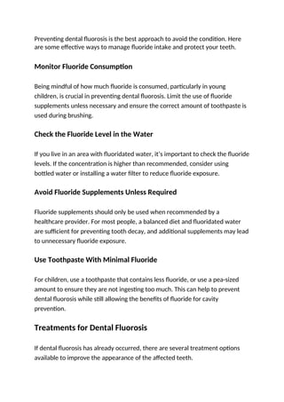 What is Dental Fluorosis? How is it Caused, and How to Prevent it? | DOCX